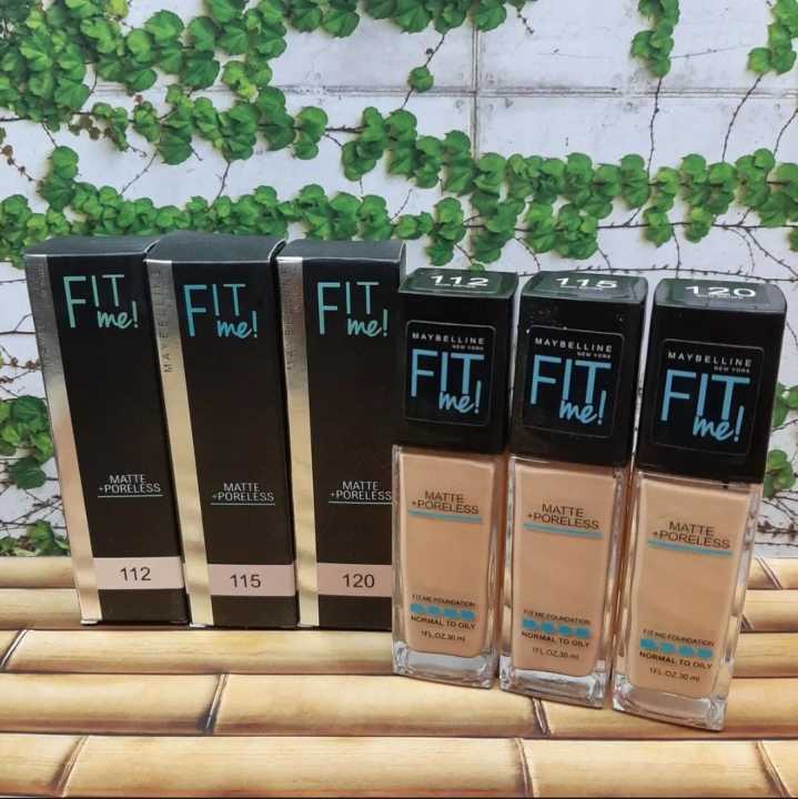 Foundation Maybelline Fit me Matte+Poreless Shade 110 - 112 - 115 - 120 ...