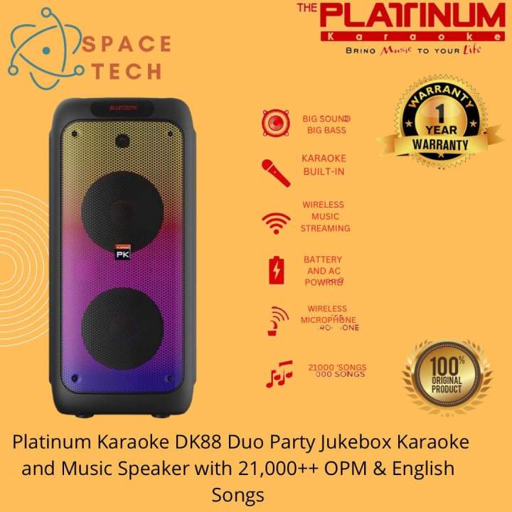Platinum Karaoke DK88 Duo Party Jukebox Karaoke and Music Speaker with ...