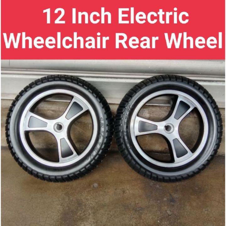 ELECTRIC Wheelchair Rear Wheel Tyre 12 Inch PU Roda Belakang elektrik ...