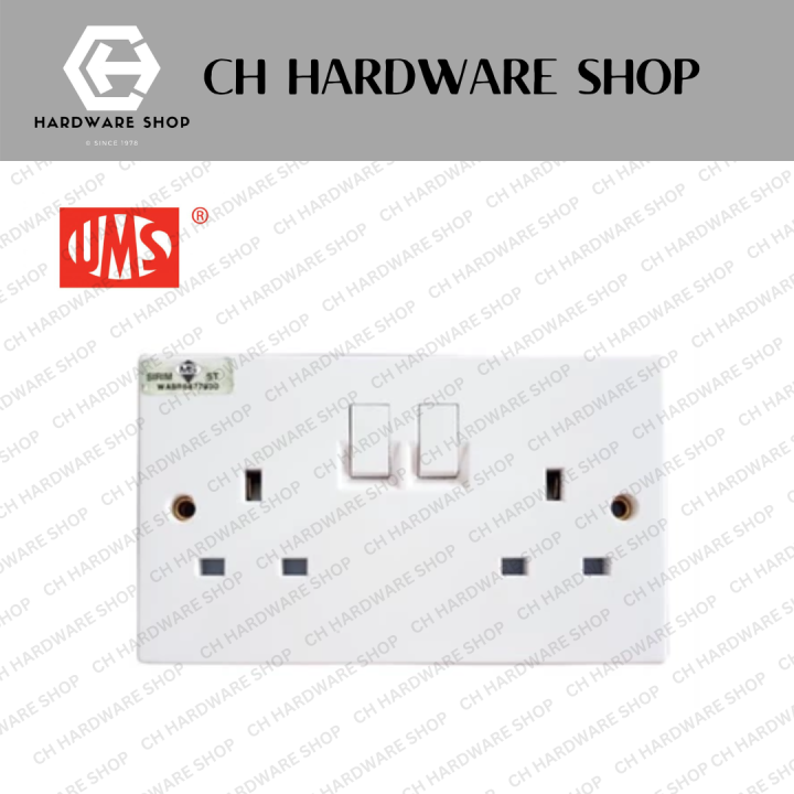 UMS 13A 2 Gang SP Switched Socket Outlet (SIRIM) / 2 Gang Switch Socket ...
