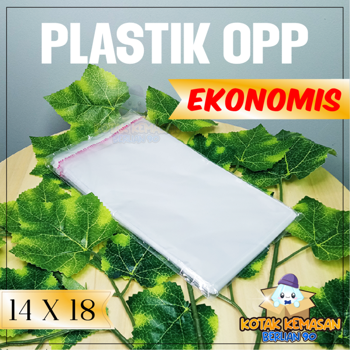 Plastik opp 14 x18/Kantong Plastik OPP Ekonomis Seal lem perekat 14 x18 Isi 100 lembar | Lazada ...