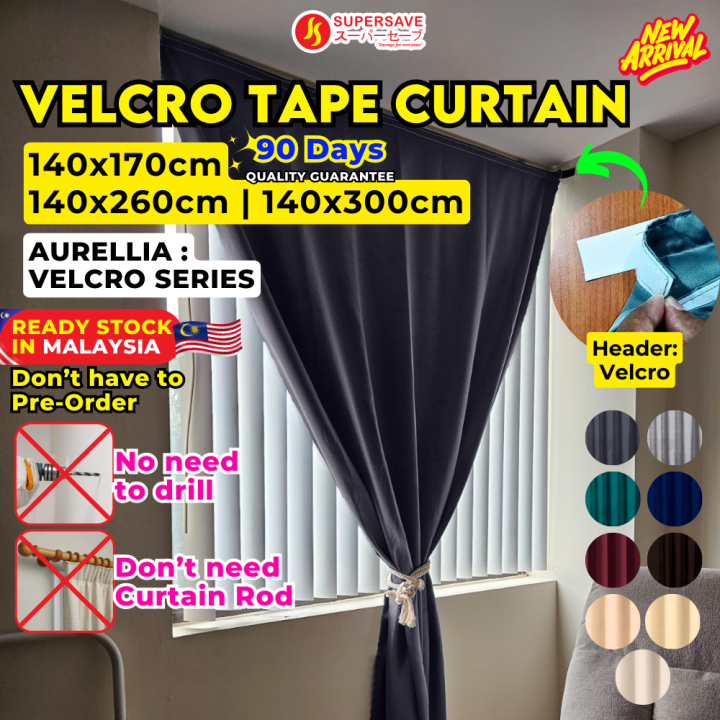 SUPERSAVE Velcro Tape Curtain Blackout Curtain Window Langsir Sliding Door Kitchen Curtain Langsir Tingkap Velcro Tape Dark Chocolate Color Curtain Lazada Lazada