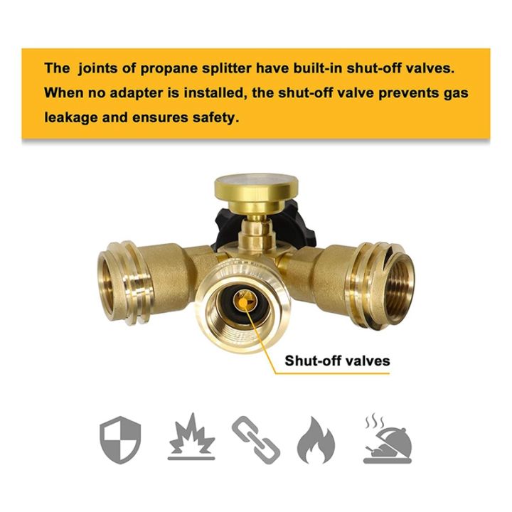 1 Piece 3 Y Propane Gas Splitter Propane LP Tank Tee Gauge Adapter with ...