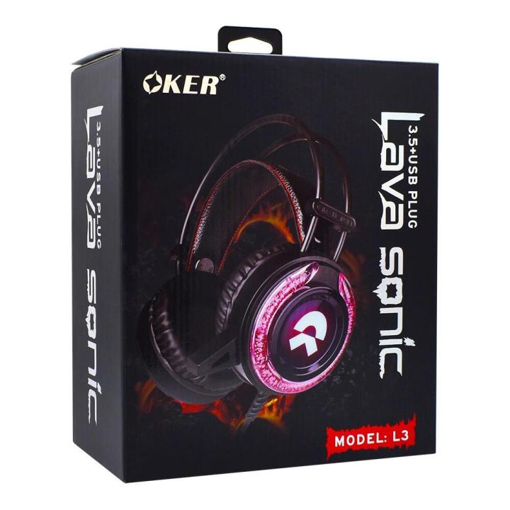 HeadSet OKER Lava sonic L-3 Gaming (Black) | Lazada.co.th