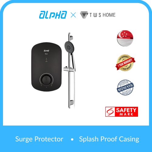 Alpha Instant Water Heater- EVO, Black Color | Lazada Singapore
