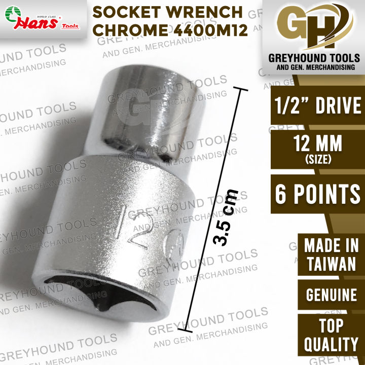 Hans 1/2'' Drive Chrome Socket Wrench 6 Points 12mm 4400M12 | Lazada PH
