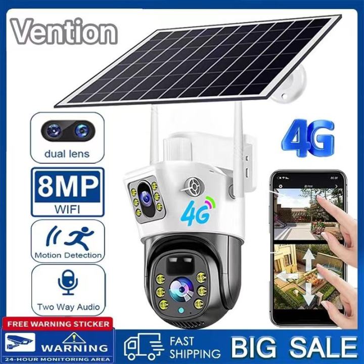 V380 Pro 4K Dual Lens 4g wifi CCTV Solar Battery Camera 8MP Solar CCTV 360 Outdoor Use SIM ...