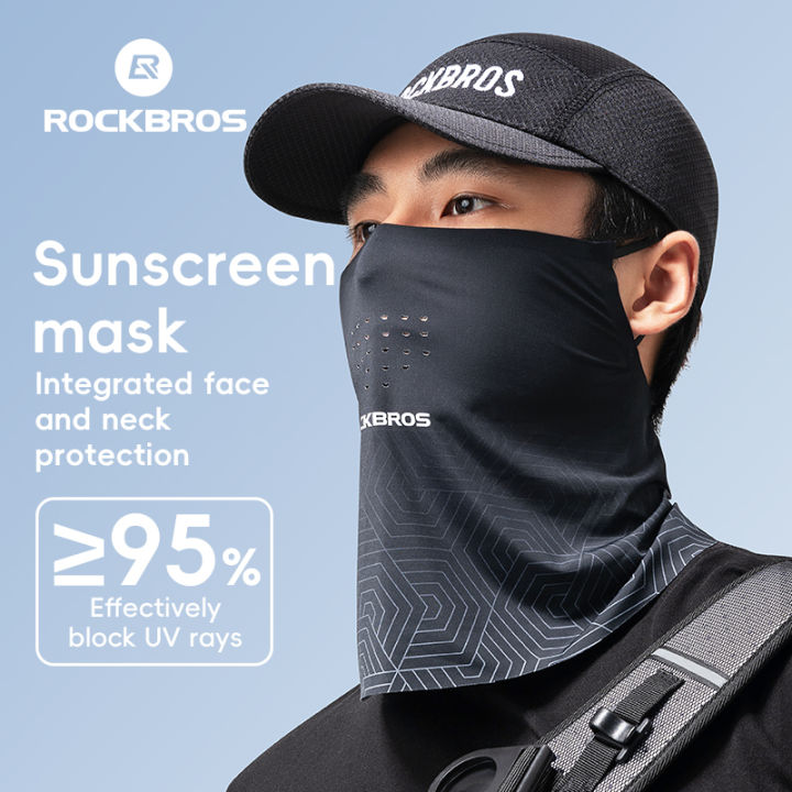 ROCKBROS Sunscreen Face Mask Ice Silk Cool Breathable Headscarf UV ...