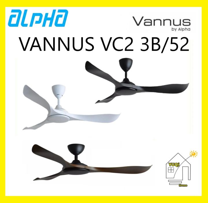 ALPHA Vannus - VC2 3B 52 Inch DC Motor Ceiling Fan with 3 Blades (6 ...