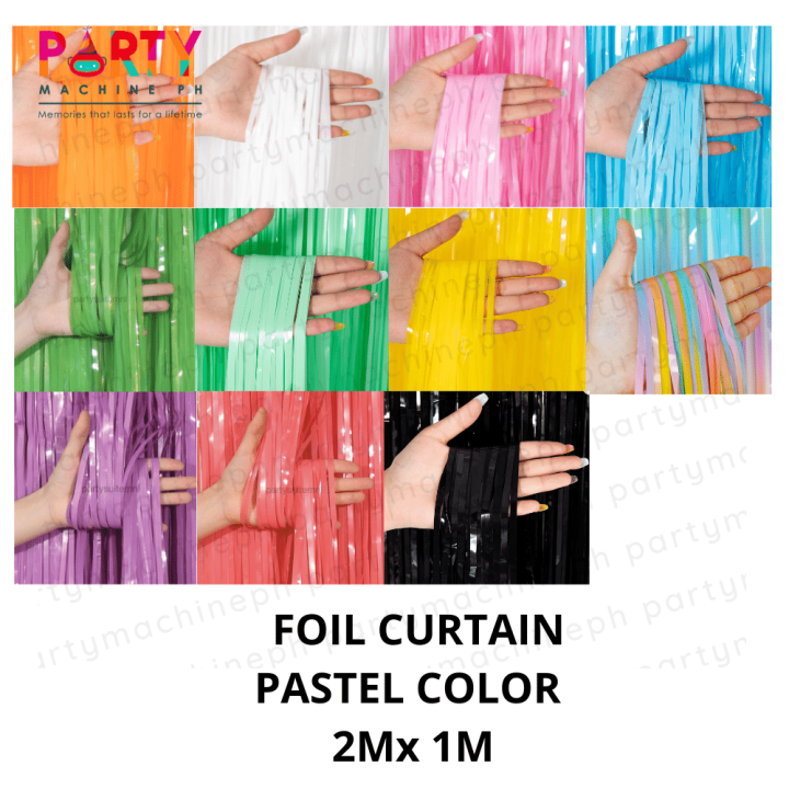 pastel foil curtain backdrop/ pastel tassel backdrop | Lazada PH