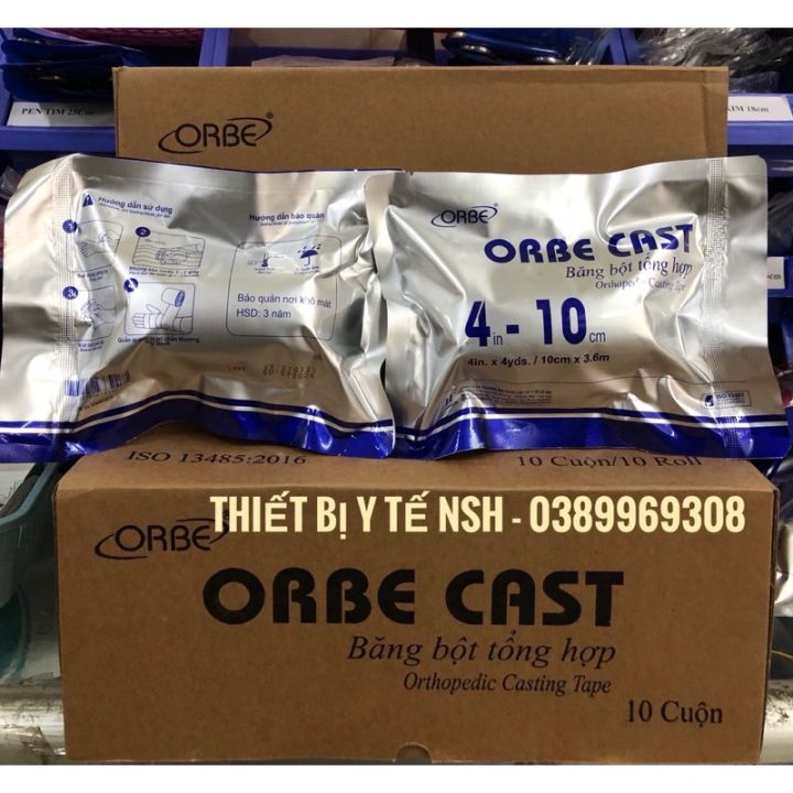 Bột bó thuỷ tinh tổng hợp ORBE CAST 4in 10cm,Băng bột bó thủy tinh cố ...