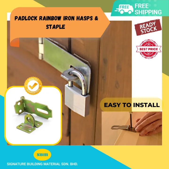 85MM Rainbow plated Iron Hasp & Staple for Padlock Safety Security Door ...