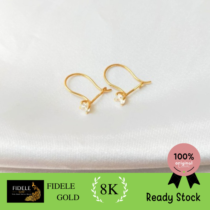 anting desi polos simple anting desi cuplik emas asli 375 | Lazada ...