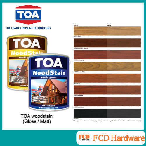 TOA 1L Woodstain Paint Gloss / Matt ( Interior & Exterior Wood Syelek ...