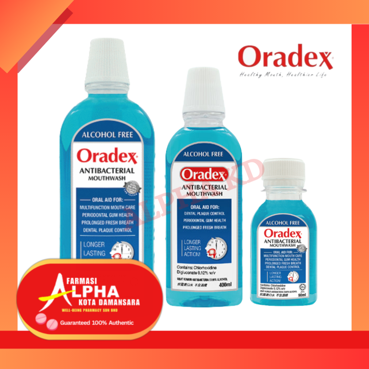 Oradex Antibacterial Mouthwash 750ml / 400ml / 90ml | Lazada
