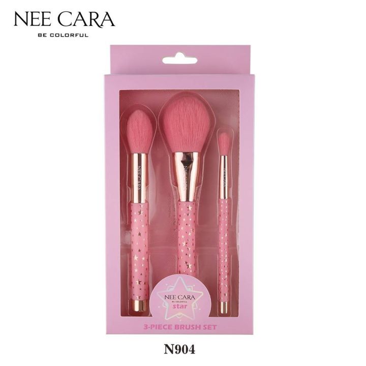 Nee Cara be Colorful Star 3 Piece Brush Set N904 เซ็ตแปรง+กระเป๋า | Lazada.co.th
