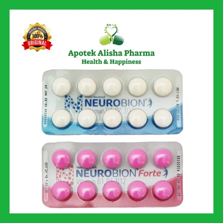 Neurobion Tablet Putih / Nerobion Forte Pink ( 1 Strip ) Vitamin B1, B6, B12 Untuk Kesemutan ...