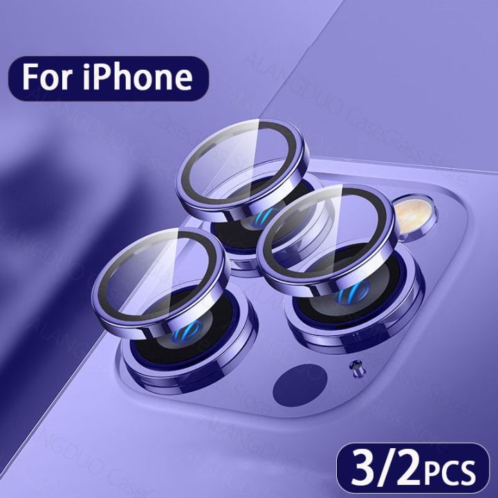 （1Pc） Metal Camera Lens Ring Protector Glass For iPhone 11 12 13 14 Pro ...