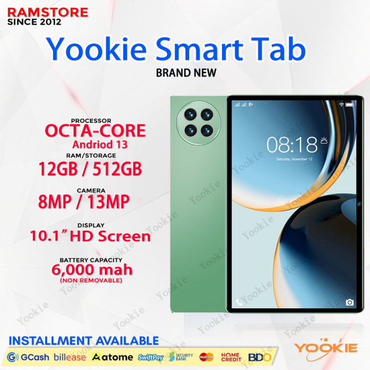 YOOKIE Tab Smart Tab 10-inch 12GB+512GB Gaming Tablet Original Big Sale ...