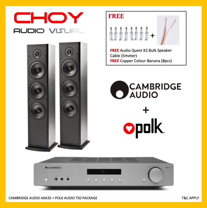 Cambridge Audio AXA35 Integrated Amplifier + Polk Audio T50 ...