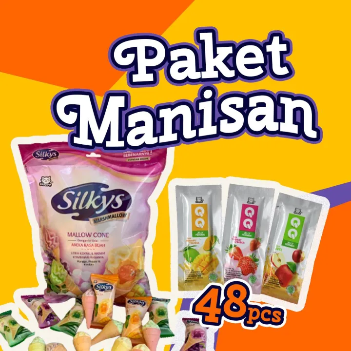 CEMILAN PAKETAN 20+24PCS QQ JELLY & MARSHMALLOW Fruity Rendah gula ...