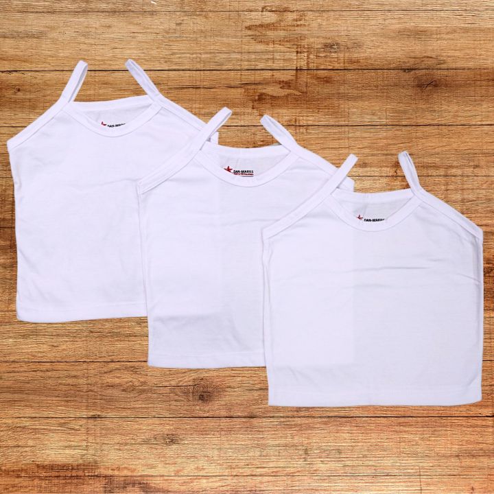 6pcs/3pcs White Sando For Kids 0 to 10 Years Old Cotton Plain Spaghetti ...