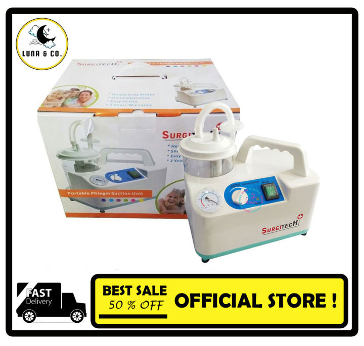 LUNA & CO. Surgitech Portable Phlegm Suction Machine Heavy-duty | Lazada PH