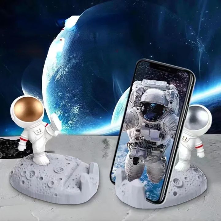 Spaceman Astronaut Statue Cell Phone Table Desktop Stand Desk Holder ...