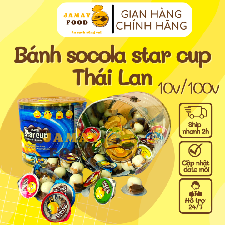 [20 cốc] Bánh quy viên kem soccola star cup Thái Lan thơm ngon béo ngậy ...