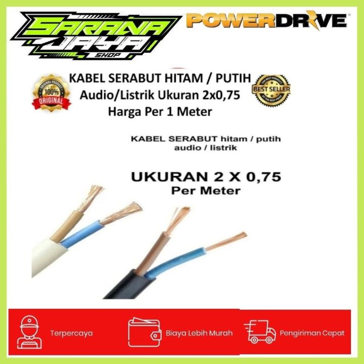 Kabel Serabut isi 2 2×0,75 TRILLION SNI PER 1 METER NYMHY | Lazada ...