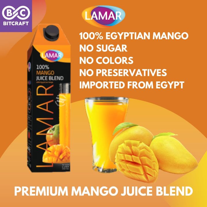 LAMAR 100% Egyptian Mango Juice Blend 1L No Sugar Fruit Juice Drink ...