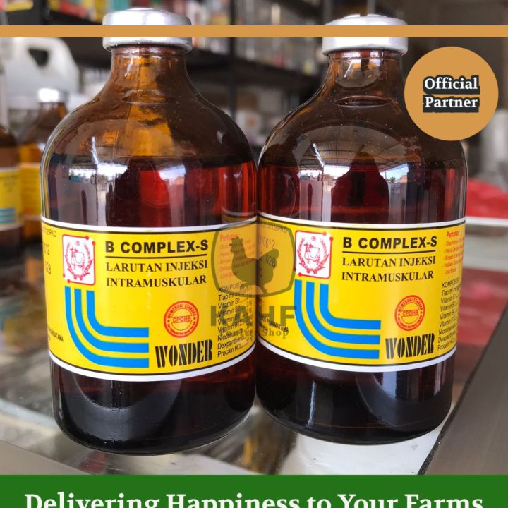 Wonder Vitamin B Complex S 100 ml Injeksi B Komplek Hewan Sapi Kambing ...