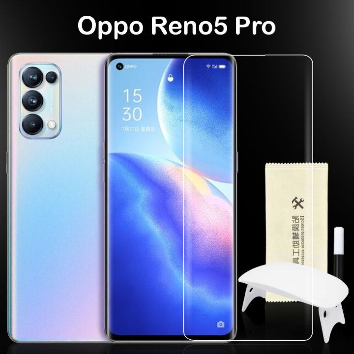 ฟิล์มกระจก นิรภัย เต็มจอ แบบใส กาวยูวี ออปโป้ รีโน่ 4 / 5 โปร UV Glue ...