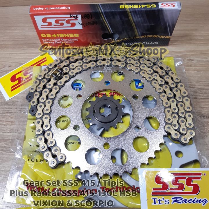 GEAR SET SSS VIXION OLD / NEW / KS / ADVANCE / SCORPIO UKURAN 415 - 37T ...