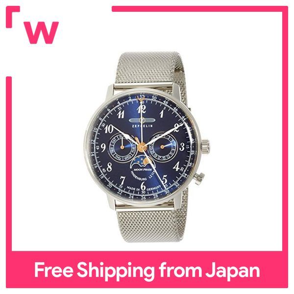 Zeppelin Watch Hindenburg Black Dial Moon Phase 7036M3 Silver | Lazada PH