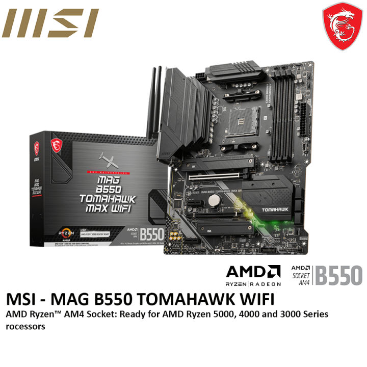 MSI MAG B550 TOMAHAWK MAX WIFI AMD AM4 ATX MOTHERBOARD | Lazada