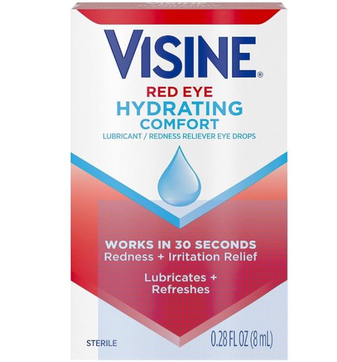 Visine Red Eye Hydrating Comfort Redness Relief Lubricating Eye Drops 0 ...