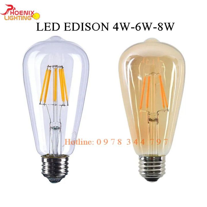 Bóng Đèn Led Edison ST64 - Bóng Đèn Edison Công Suất 4W 6W 8W | Lazada.vn