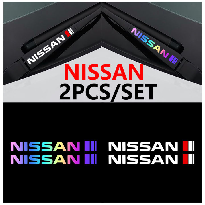 NISSAN Rainbow Color Sticker Car Brand Logo Sticker Wiper Decoration ...