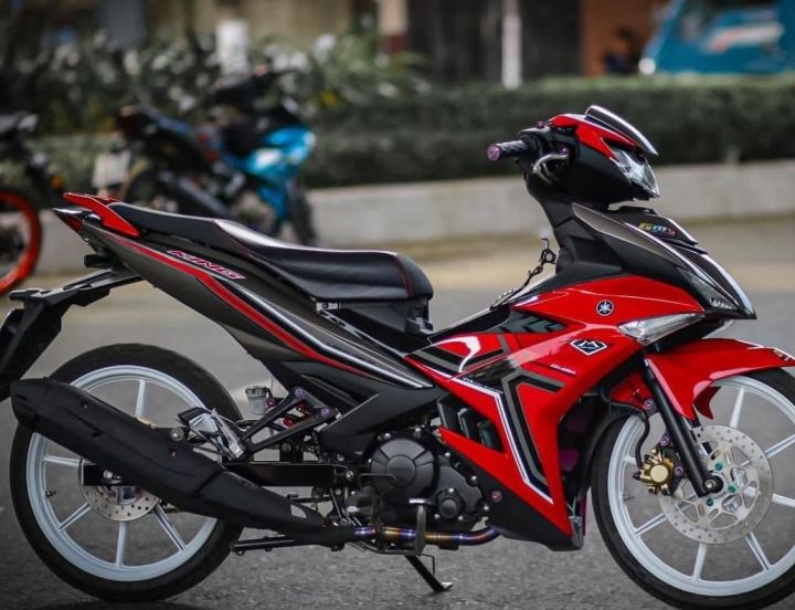 Tem trùm exciter 150 đỏ đen viền trắng xám, Tem trùm exciter 150, tem exciter 150, team trùm ...