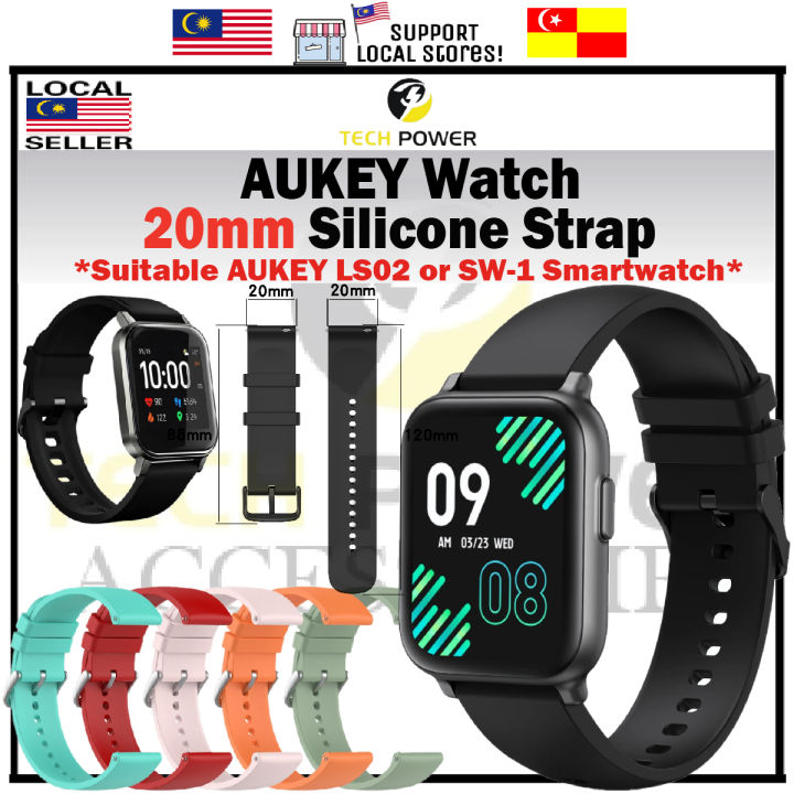 AUKEY LS02 & SW-1 Smartwatch Silicon Strap / Tali Jam 20MM Untuk AUKEY ...