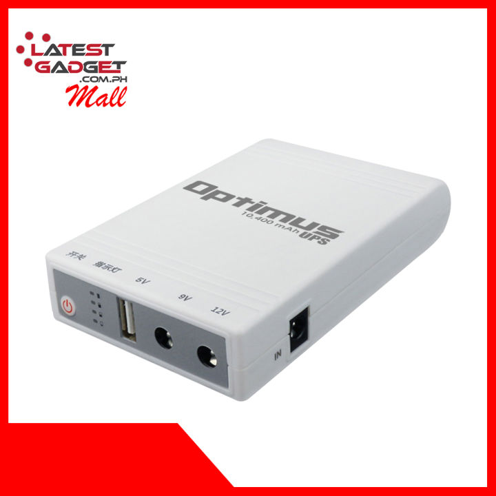 Optimus 5V-9V-12V 10,400MAH Auto ON UPS - White | Lazada PH