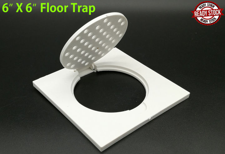 TECHPLAS 6 INCH x 6 INCH PVC FLOOR TRAP GRATING | DRAIN COVER PLASTIC ...