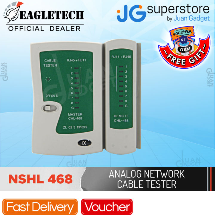 Eagletech Professional 468 Network Cable Tester RJ45 RJ11 RJ12 CAT5 LAN ...