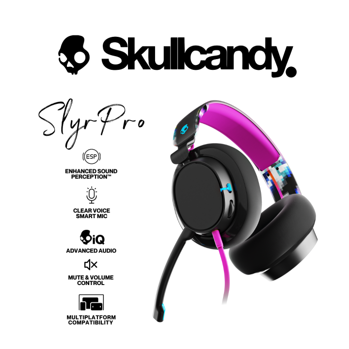 Skullcandy Gaming SLYR Pro Wired Over Ear Headset, ft. Enhanced Sound ...