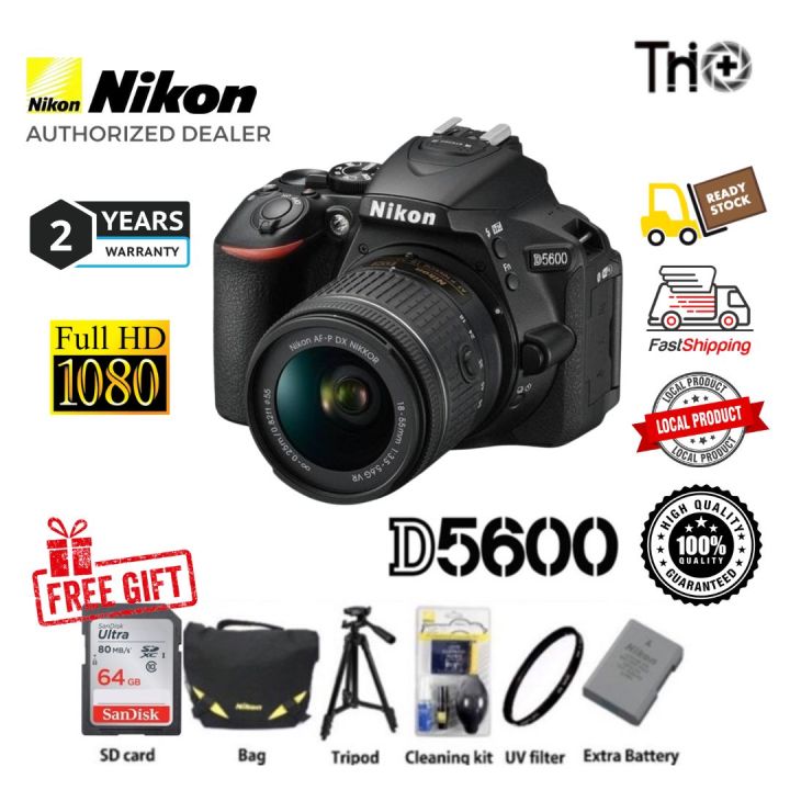 Nikon D5600 18-140mm/18-55mm AF-P original + free extra battery ...