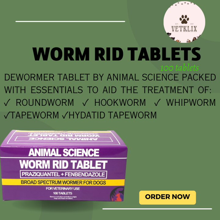 [VETKLIX] Animal Science Worm Rid Dewormer for Dog ( Deworming Tablet ...