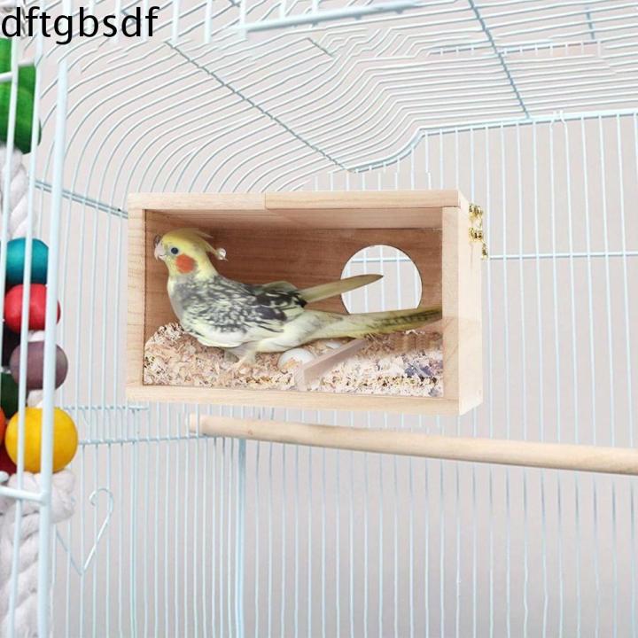 DFTGBSDF Bite Resistant Wooden Parrot Breeding Box Acrylic/Wood ...