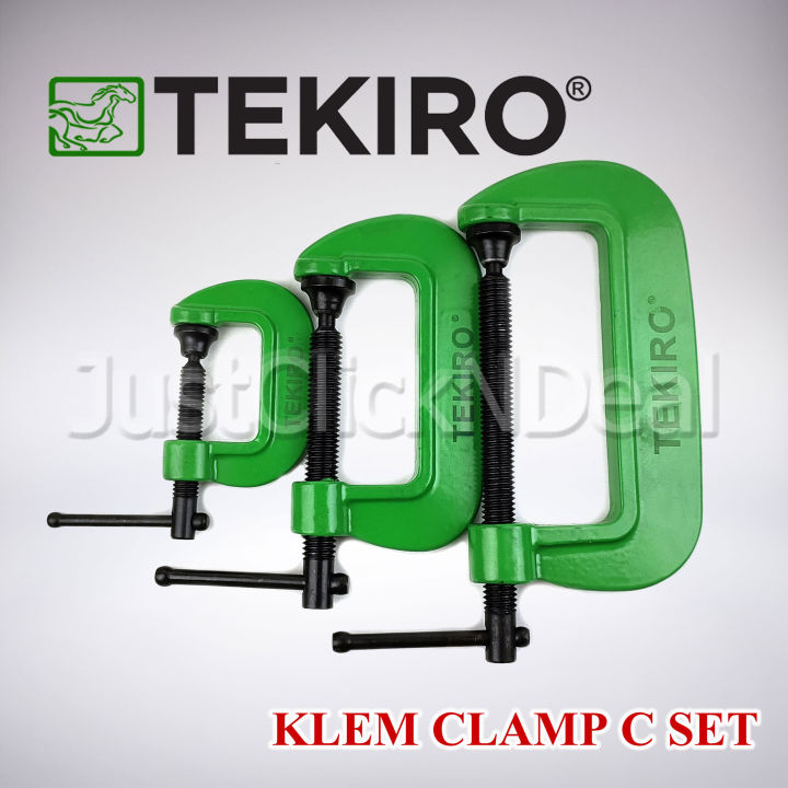Tekiro Klem Clamp C Set Besi 1 2 3 Inch 3 Buah | Lazada Indonesia