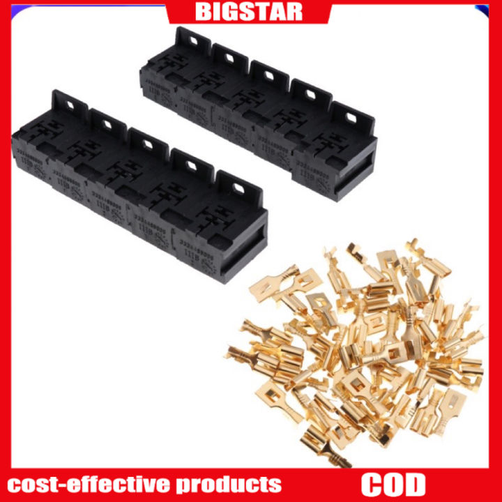 10 Sets 12V/24V 30A-80A Car Relay Socket Holder 5-Pin Connector ...